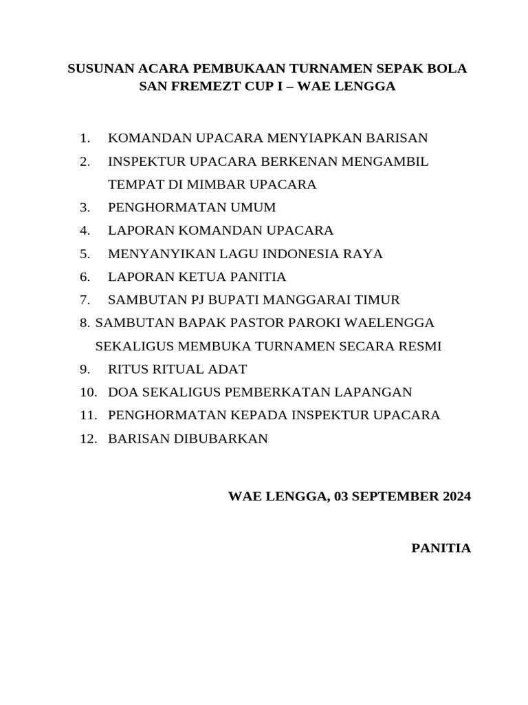 Susunan Acara Fix | PDF