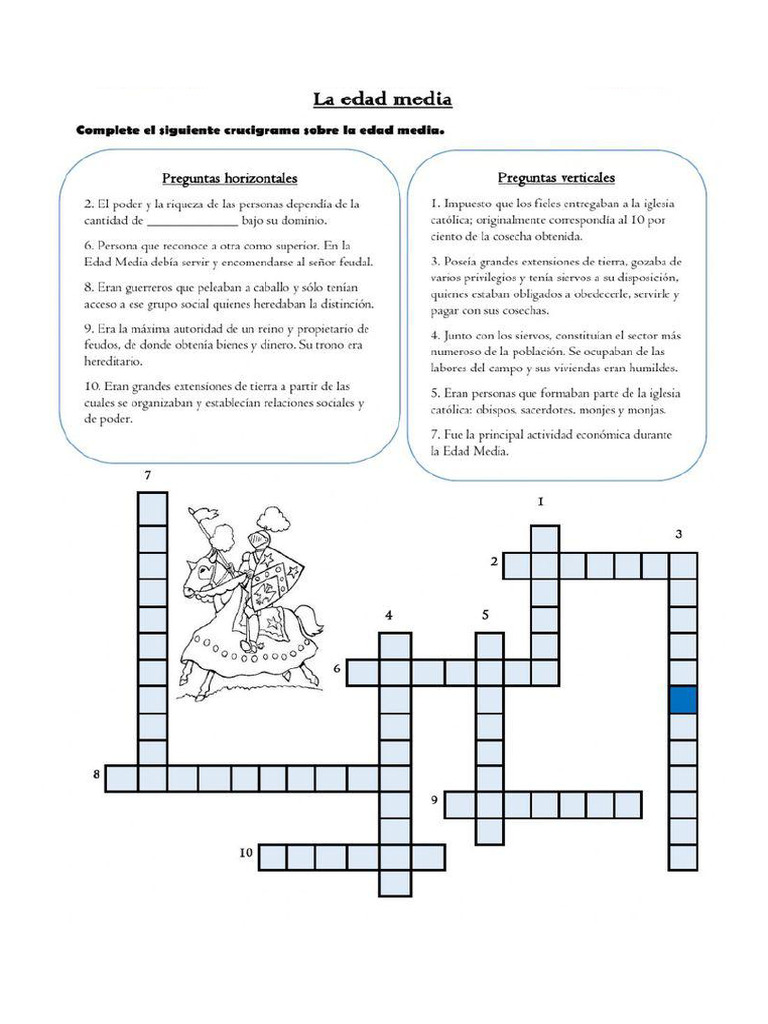 Edad Media Crucigrama | PDF