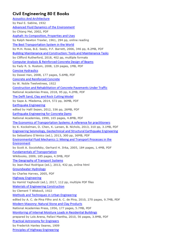 Civil Engineering - Ebooks | PDF | Civil Engineering | Engineering