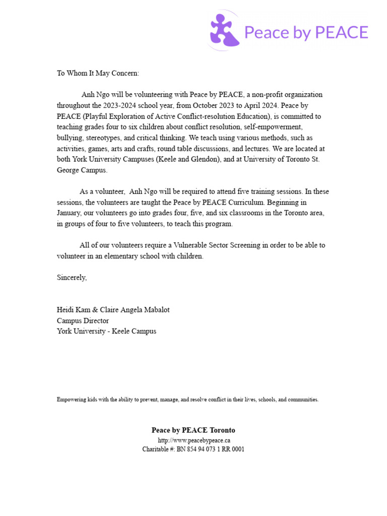 Anh Ngo 2023-2024 VSS Volunteer Letter | PDF