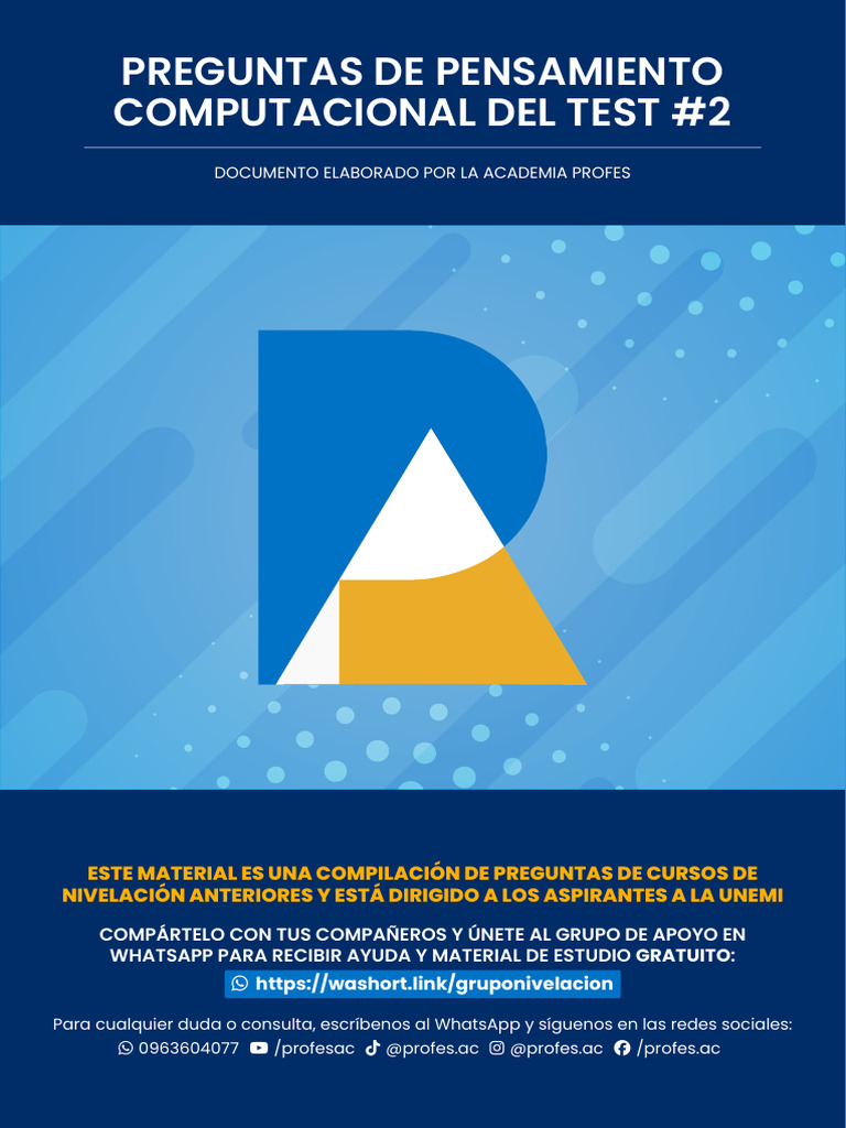 Cuestionario Test #2 - Pensamiento Computacional | PDF