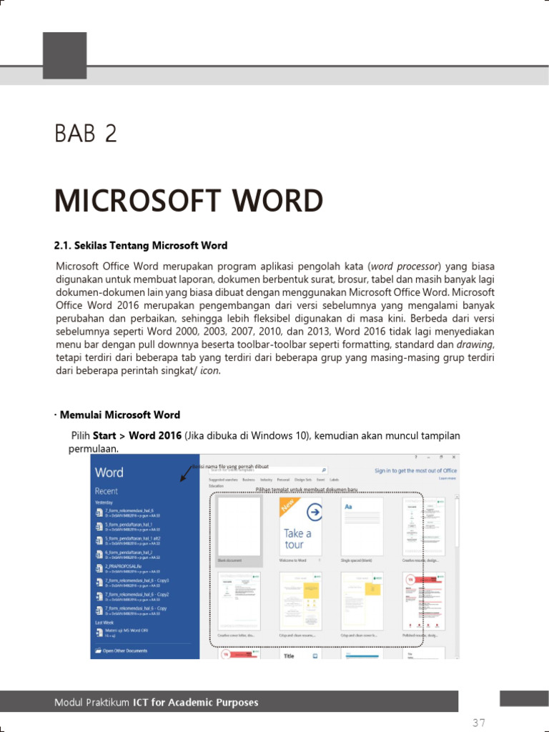 Panduan Praktis Microsoft Word 2016 | PDF