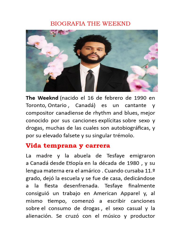 Biografia The Weeknd | PDF | Musica Popular | Música pop