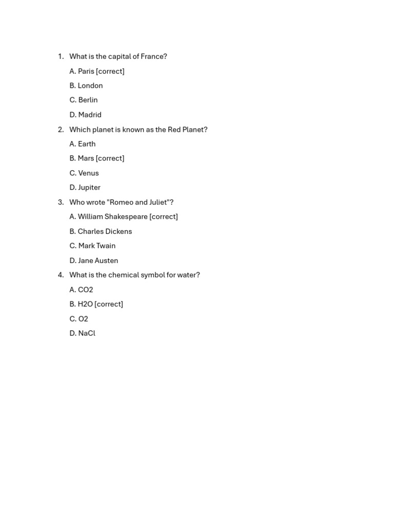 Quiz PDF Test | PDF