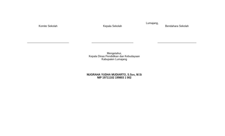 Lembar Pengesahan Rkas Tahun 2025 | PDF