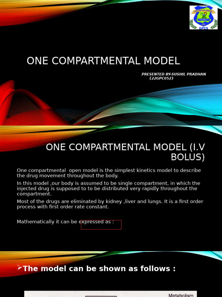 One Compartmental Model Sushil | PDF | Pharmacokinetics