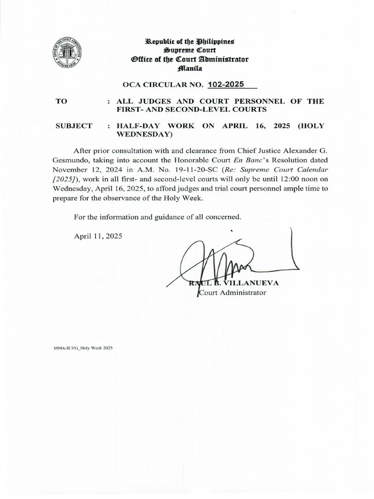 OCA Circular No. 102-2025 | PDF
