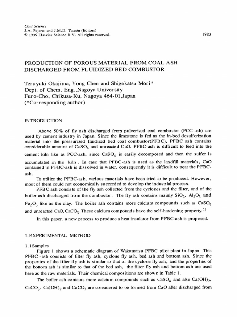 Production of Porous Material From Coal Ash Discharged From Fluidized ...