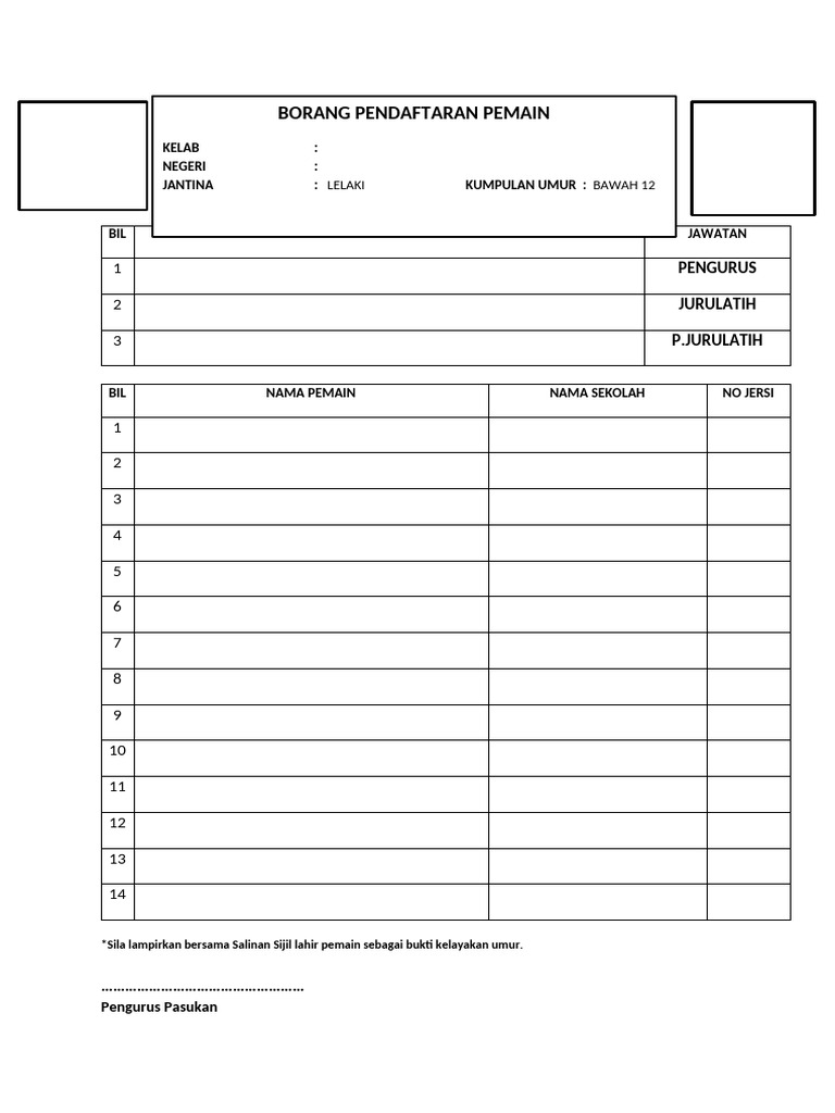 Borang Pendaftaran KMC | PDF