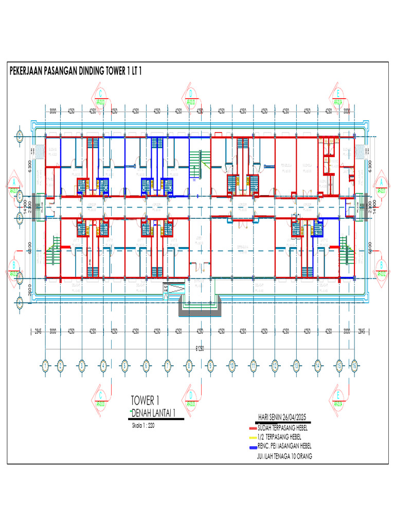 Denah Mapingan LT 1 TOWER 1 Tgl 26.4 | PDF