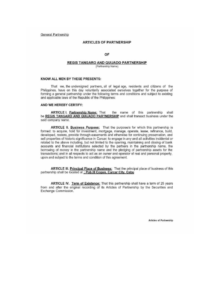 Pabular Forms of Partneship | PDF | Partnership | Limited Partnership