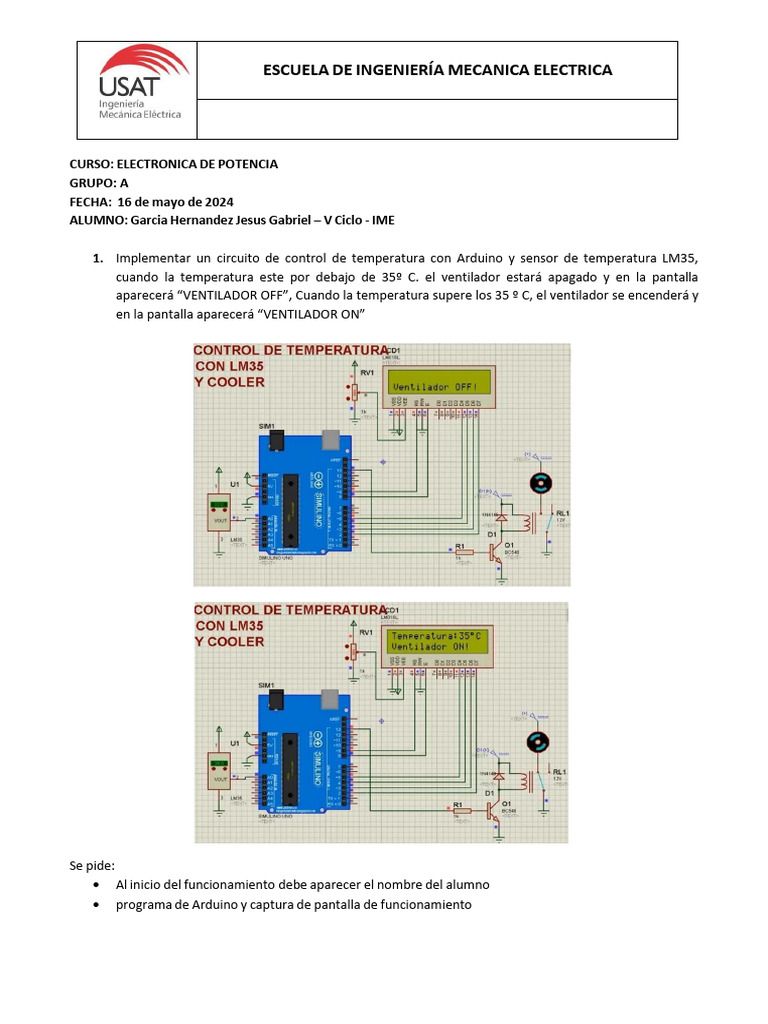 Examen 2 Desarrollo | PDF | Arduino | Electromagnetismo