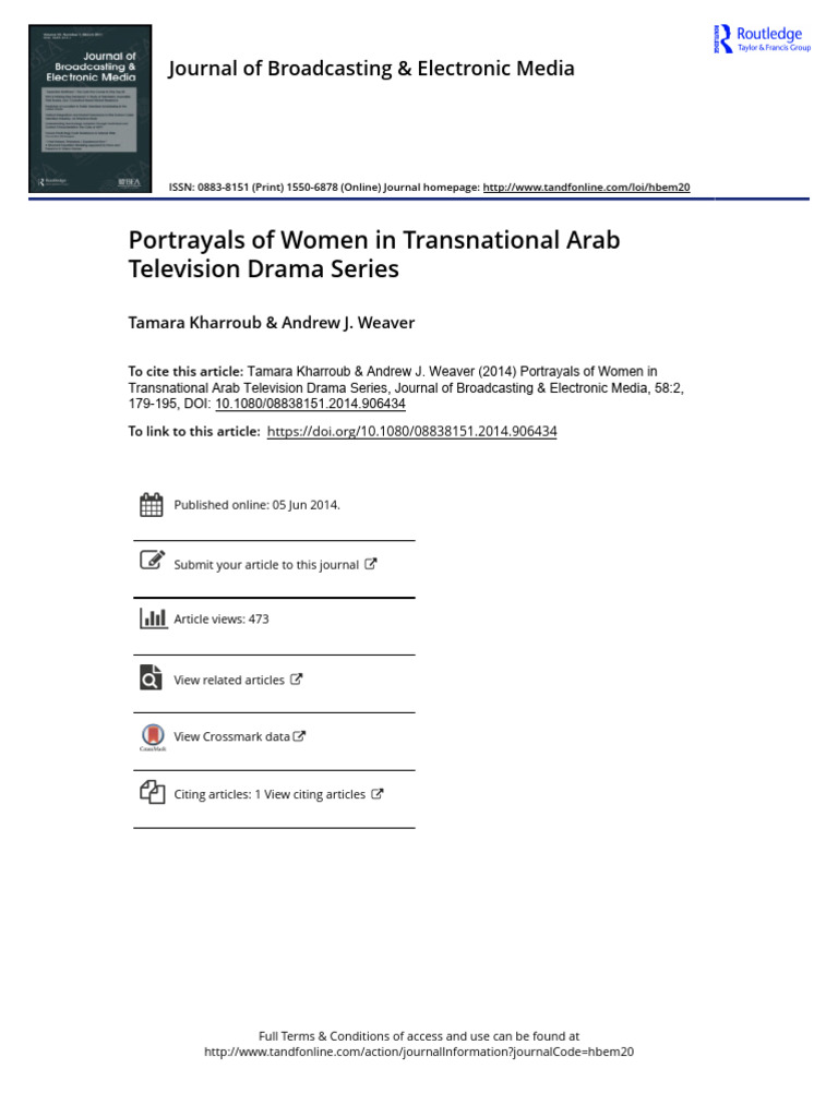 Portrayals of Women in Transnational Arab Television Drama Series | PDF ...