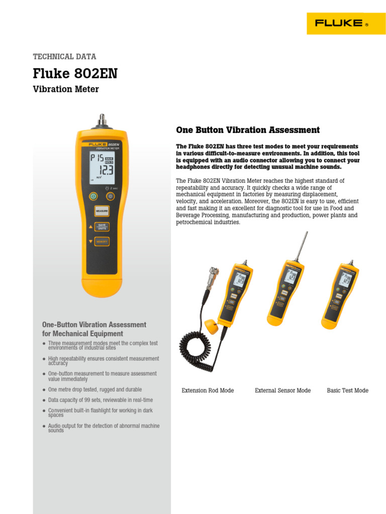 Fluke 802EN Vibration Meter Overview | PDF | Mechanical Engineering ...