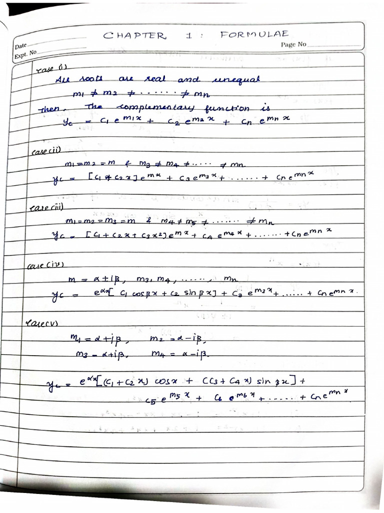 Maths Unit-1 Formula | PDF