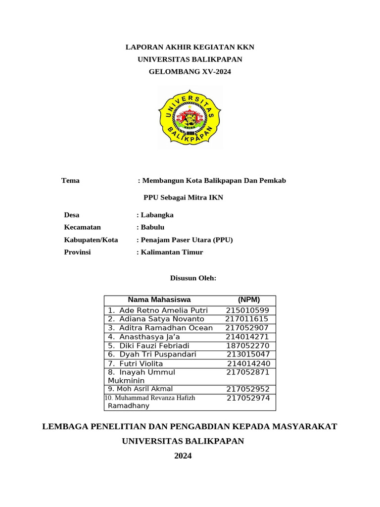 Contoh Laporan Akhir | PDF