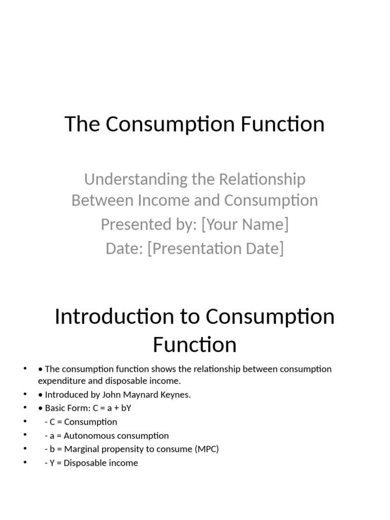 Attractive Consumption Function PPT | PDF