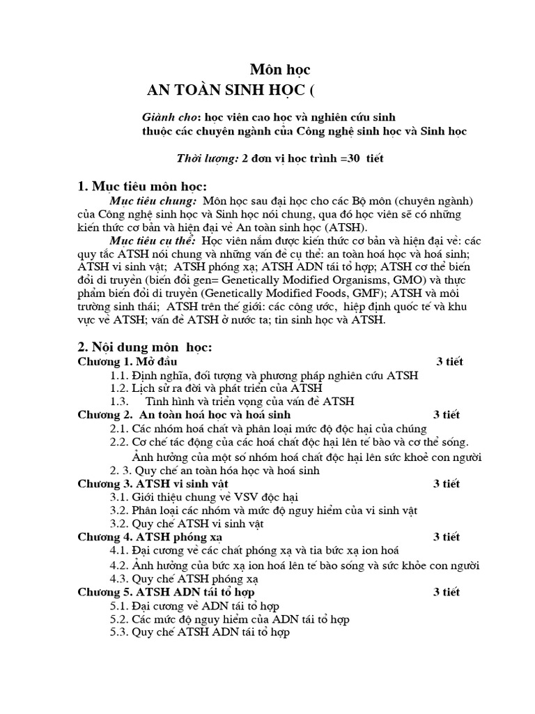 An Toan Sinhhoc | PDF