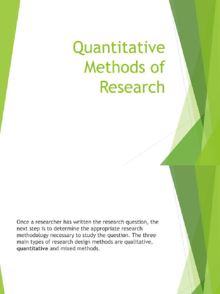 Quantitative Methods of Research | PDF