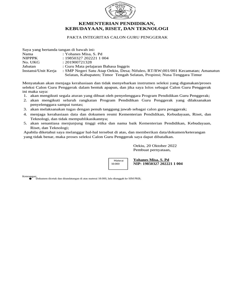 Pakta - Integritas - CGP - 11 - REGULER Pakta - Integritas - CGP - 11 ...