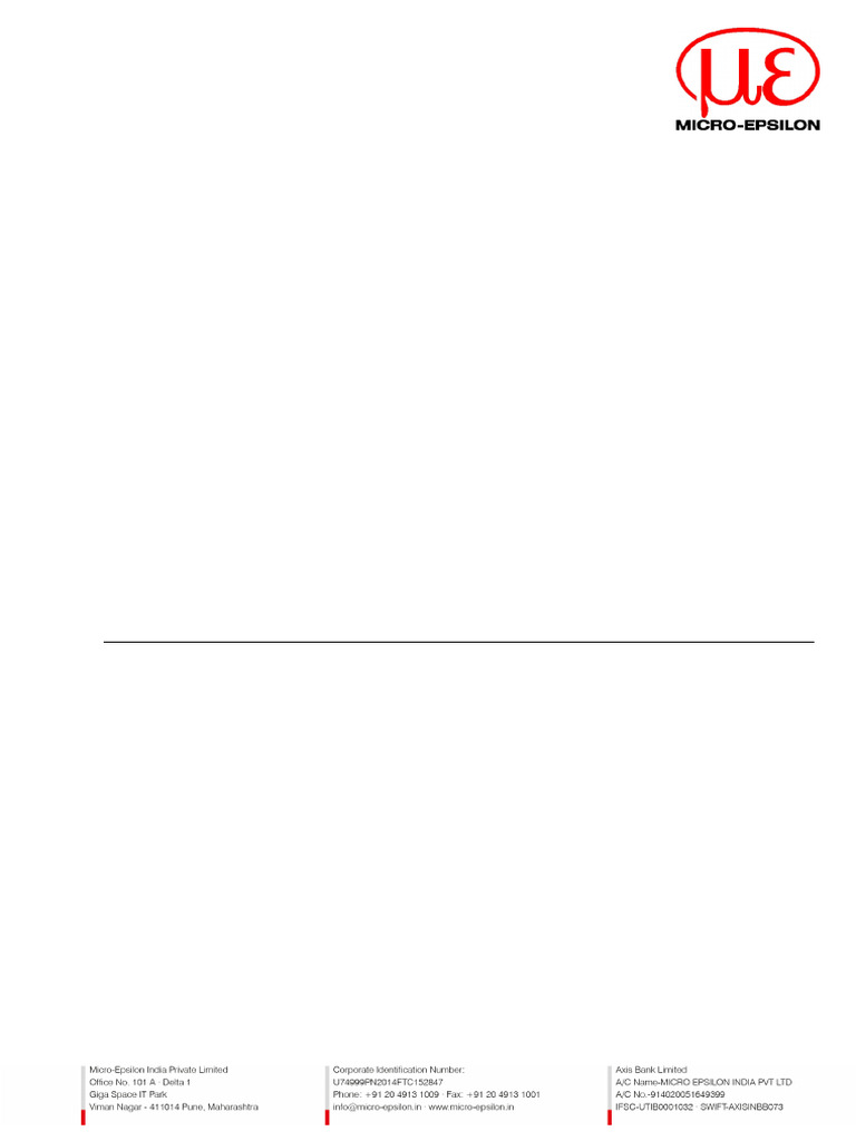 Micro-Epsilon India Private Limited quotation QD011034 | PDF ...