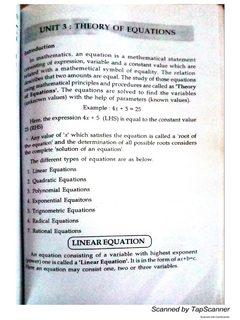 Theory of Equations | PDF