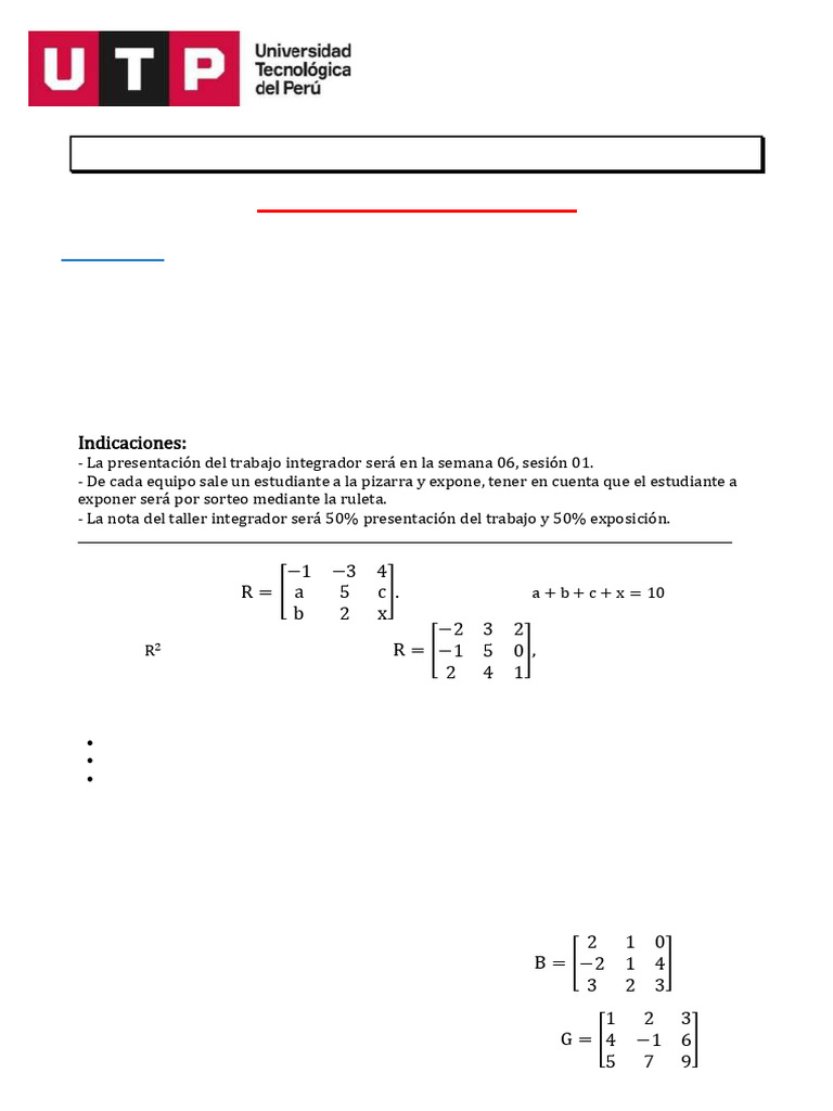 Sesión Integradora 2 - MATE 2 | PDF | Determinante | Matriz (Matemáticas)