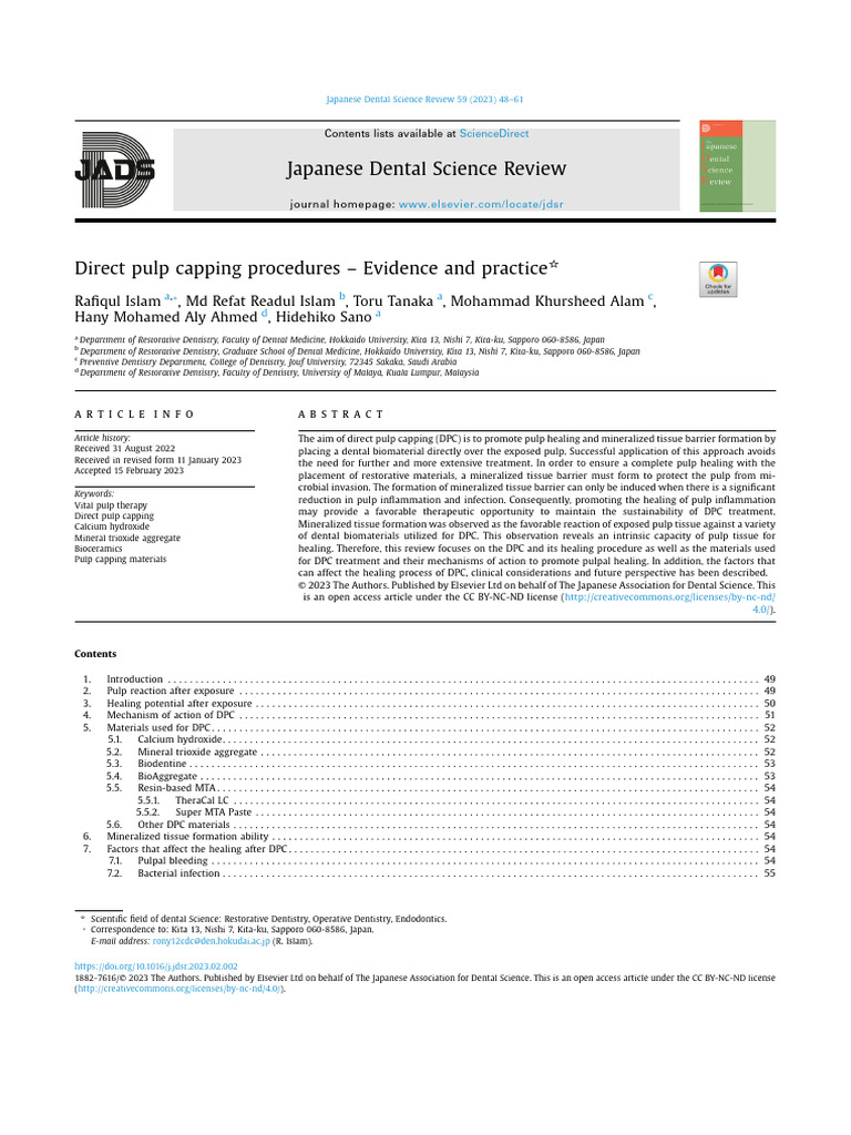 Direct Pulp Capping Procedure | PDF | Macrophage | Inflammation