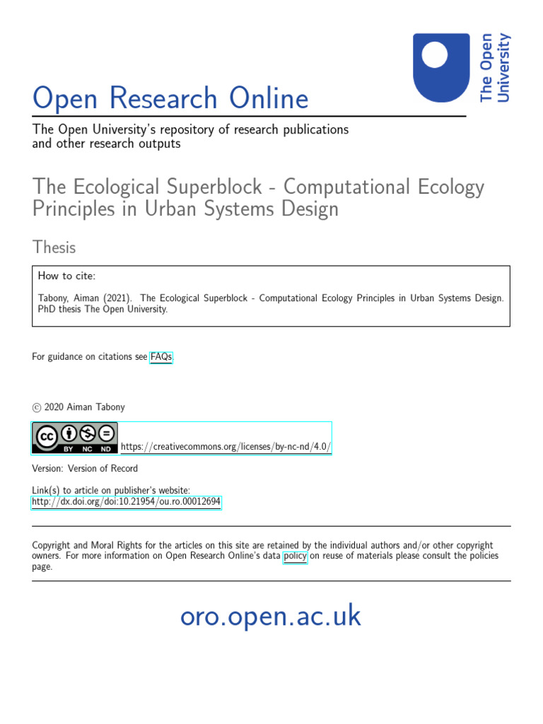 The Ecological Superblock Com | PDF