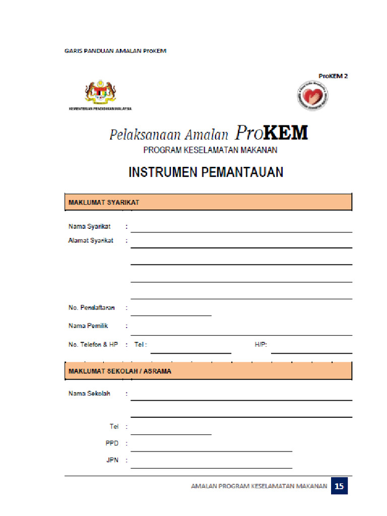 Borang Prokem 2 | PDF
