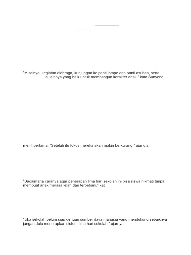 kAJIAN TENTANG 5 HARI SEKOLAH | PDF