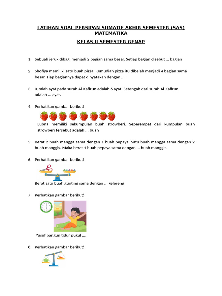 LATIHAN SOAL PERSIAPAN SAS | PDF