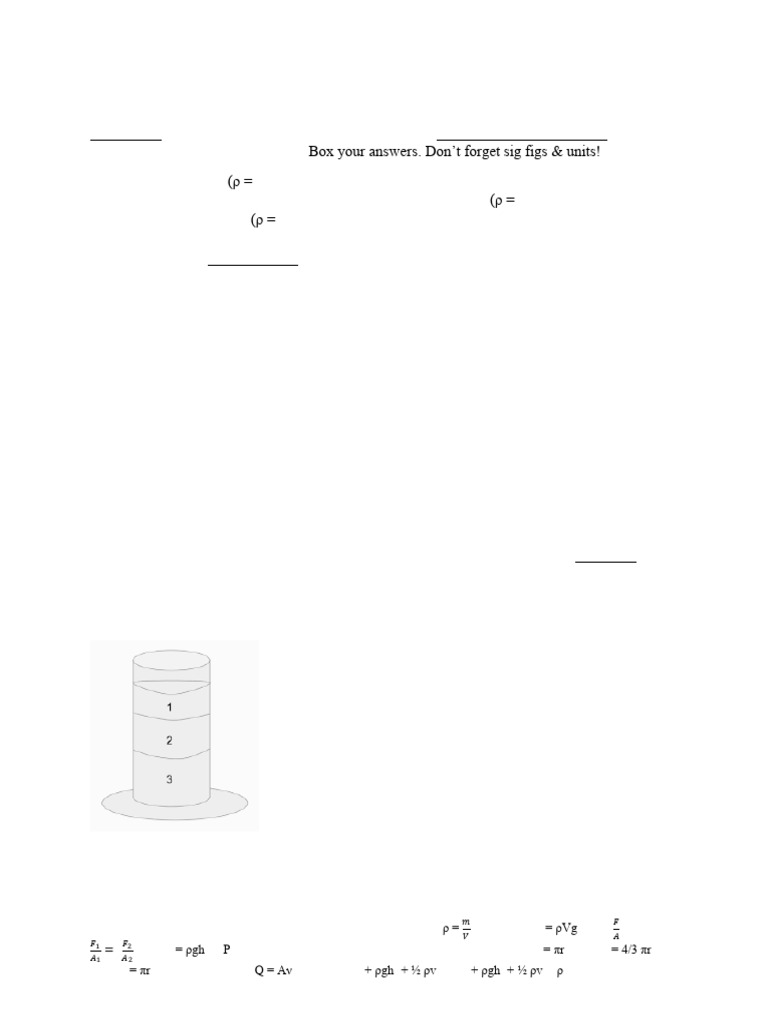 Unit 4 Fluids Quiz Version A 2025 | PDF | Force | Liquids
