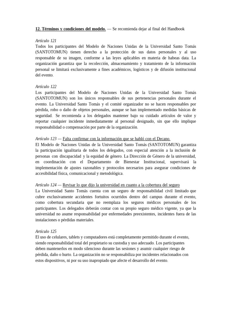TÉRMINOS Y CONDICIONES - CÓDIGO DE VESTIMENTA (1) | PDF | Ropa ...