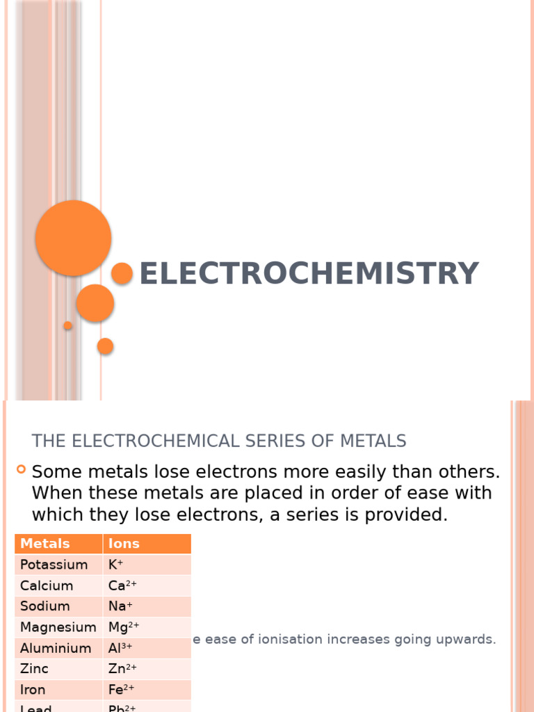 Csec Chemistry - Electrochemistry | PDF | Anode | Electrochemistry
