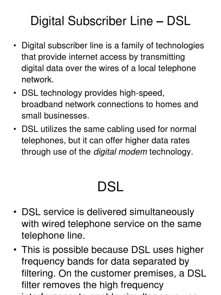 Digital Subscriber Line - DSL | PDF | Digital Subscriber Line ...