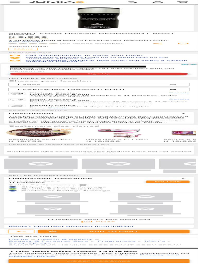 Generic Smart Pour Homme Deodorant Body Spray J | PDF | Perfume | Toiletry