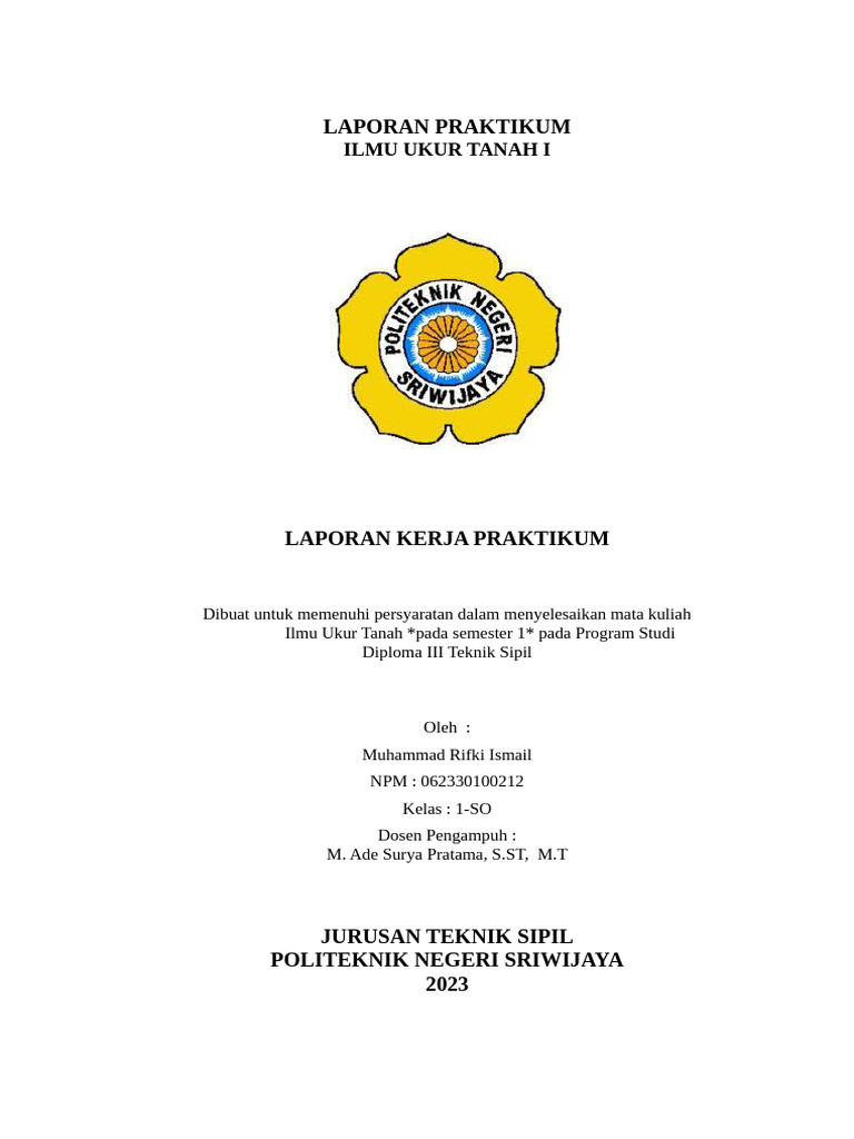 Sampul Final Pedoman Laporan Praktikum Ilmu Ukur Tanah | PDF