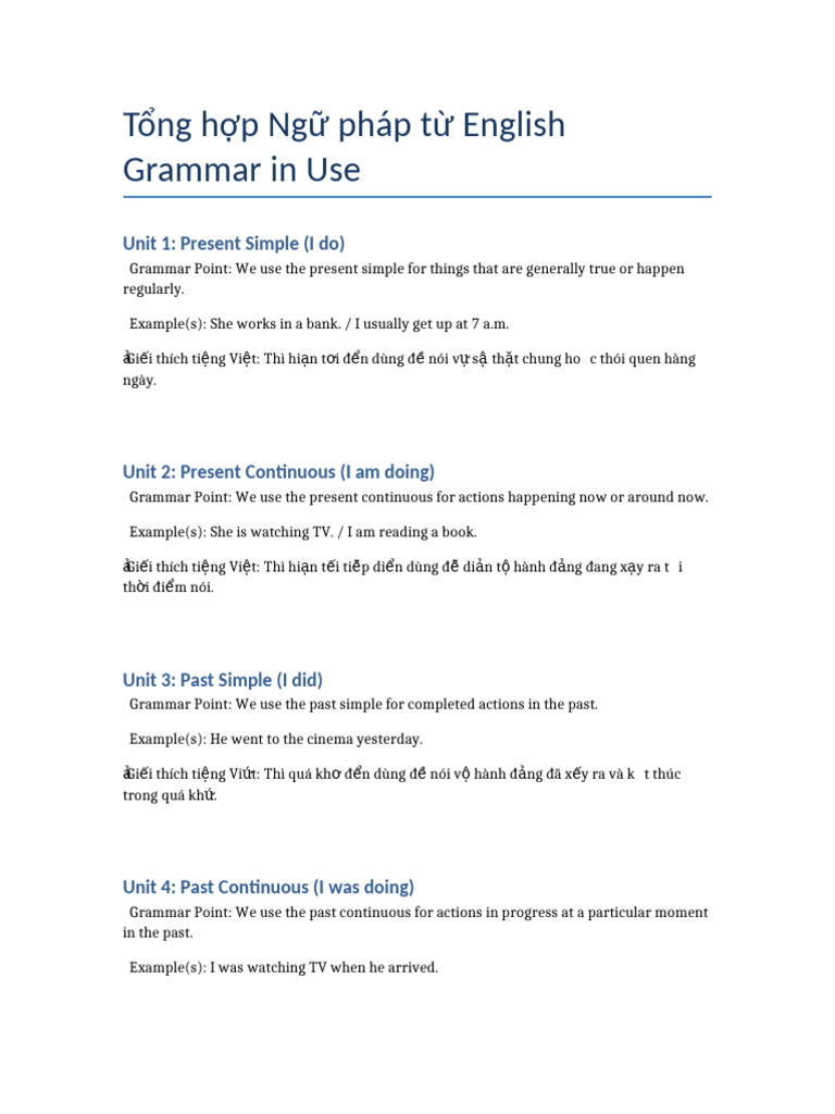 English_Grammar_Summary | PDF