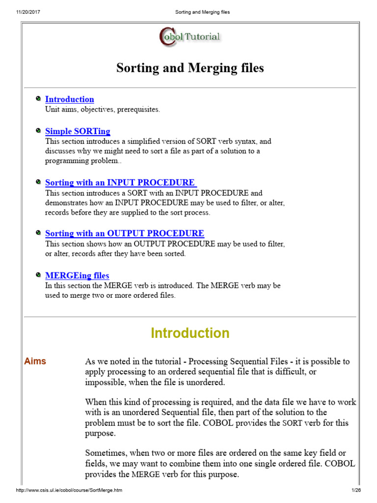 UNIT3 Sorting and Merging Files | PDF | Software Engineering | Computing