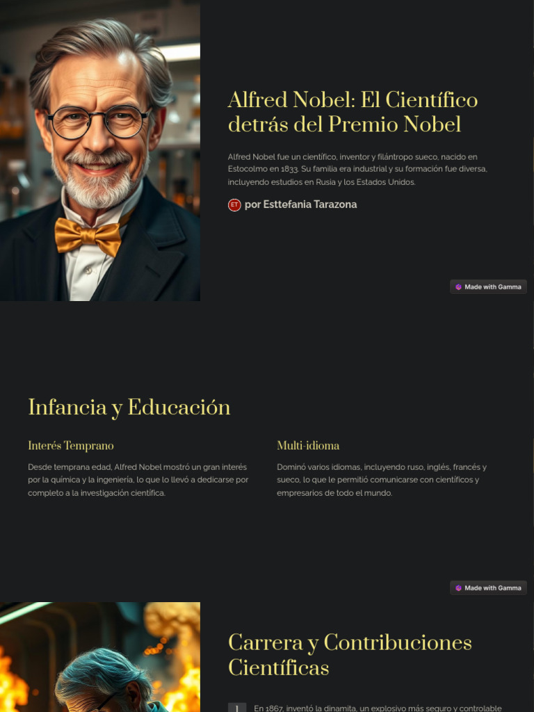 Alfred Nobel El Cientifico Detras Del Premio Nobel | PDF