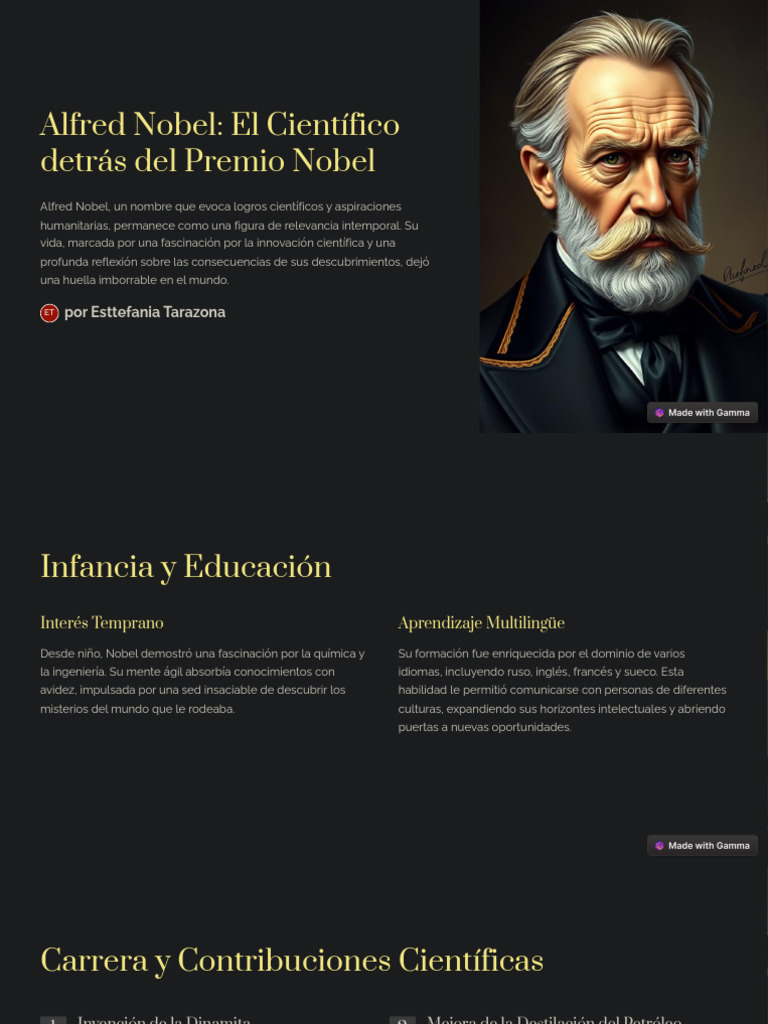Alfred Nobel El Cientifico Detras Del Premio Nobel | PDF