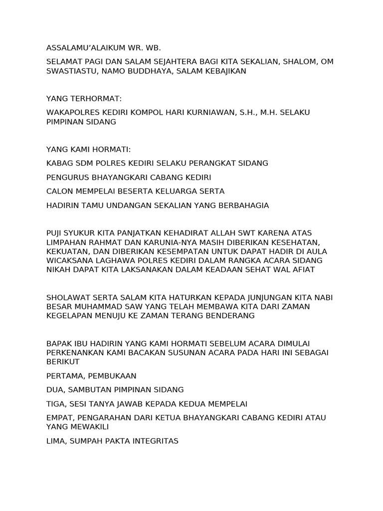 MC SIDANG NIKAH | PDF