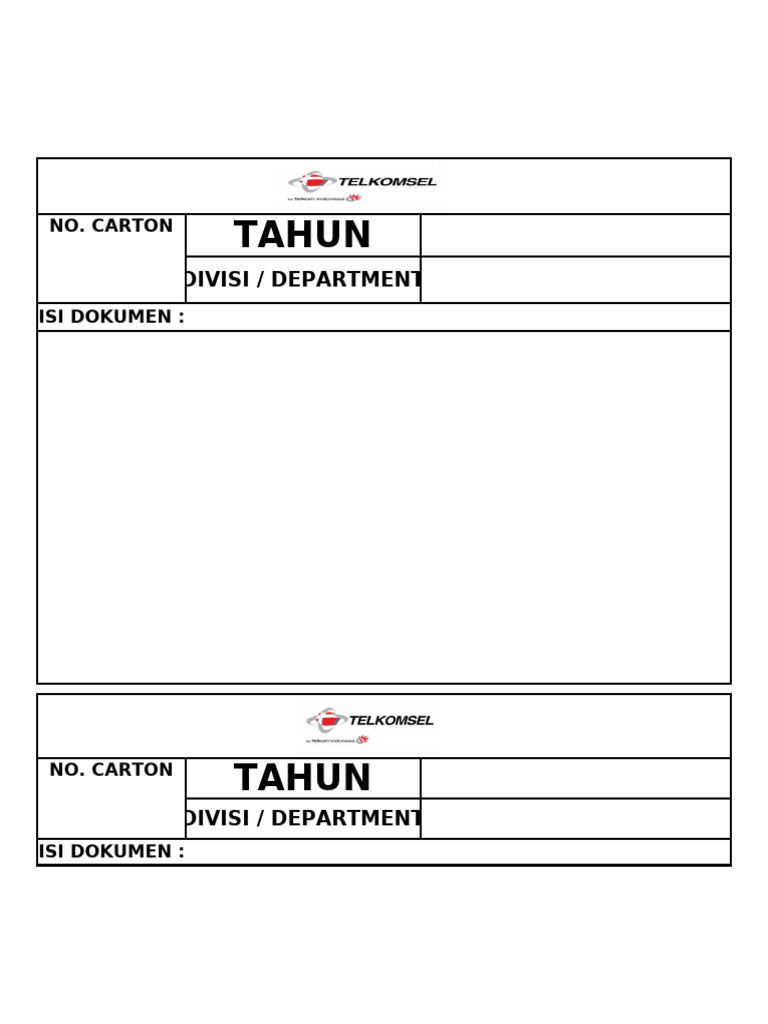 Label Dus Dokumen | PDF