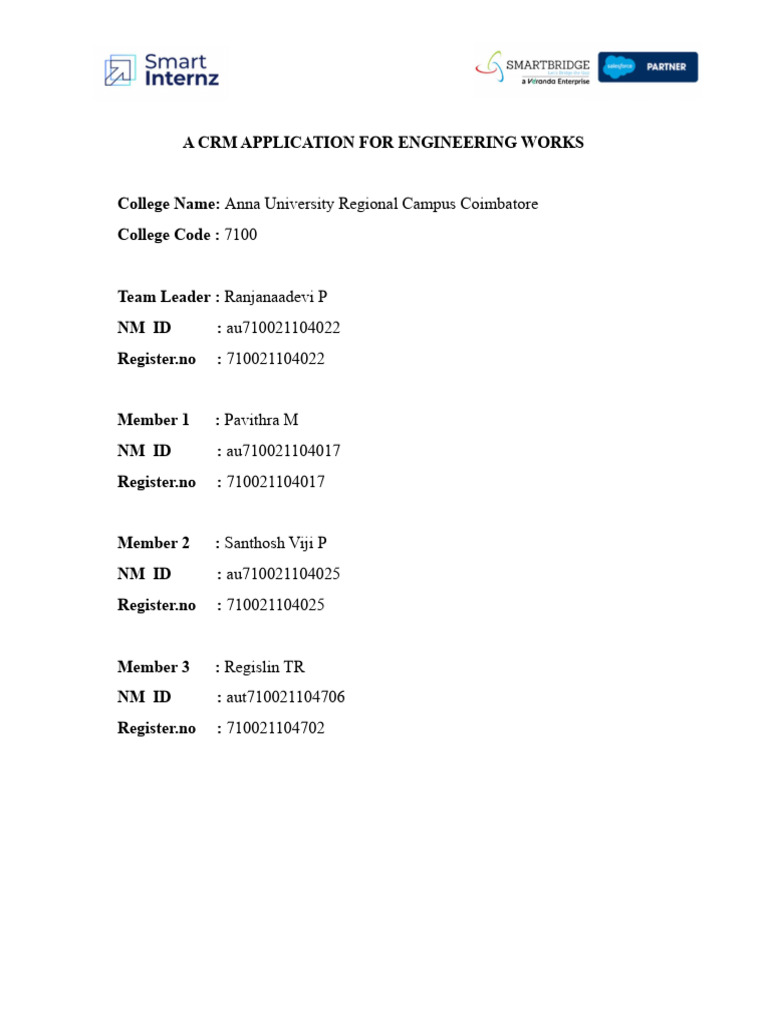 A CRM Application For Engineering Works | PDF | Databases | Computing
