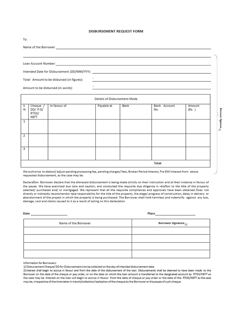 disbursement-request-form | PDF | Cheque | Private Law