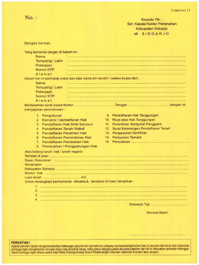 Blanko - Pendaftaran SK | PDF