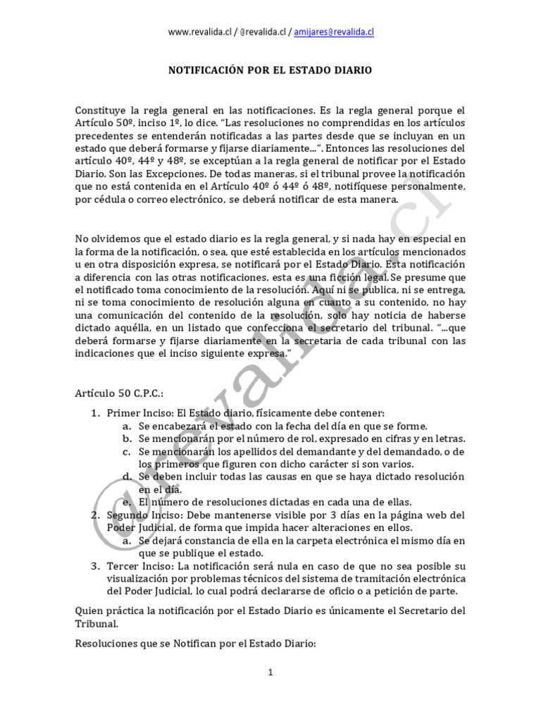 5.4. Notificación Por El Estado Diario (Complementario) | PDF ...
