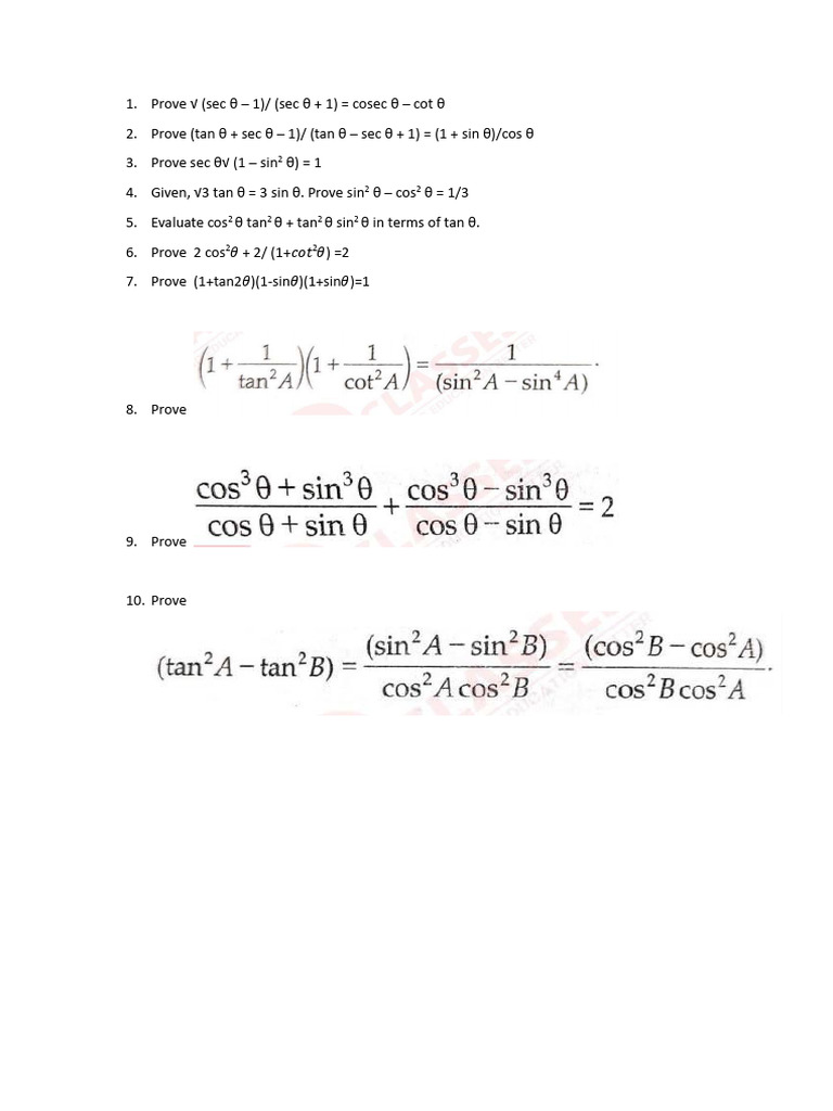 Trigonometric - Prove | PDF