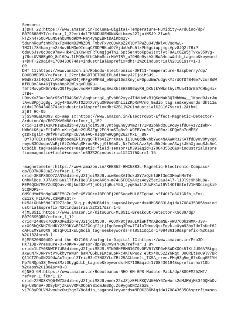 Sensors For CANSAT | PDF